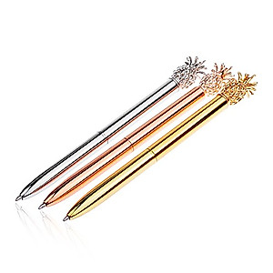 Pineapple Pens Ballpoint Pens + 6Pcs 3.2'' Ballpoint Pen Refills Black Ink (4Pcs Pineapple pens)