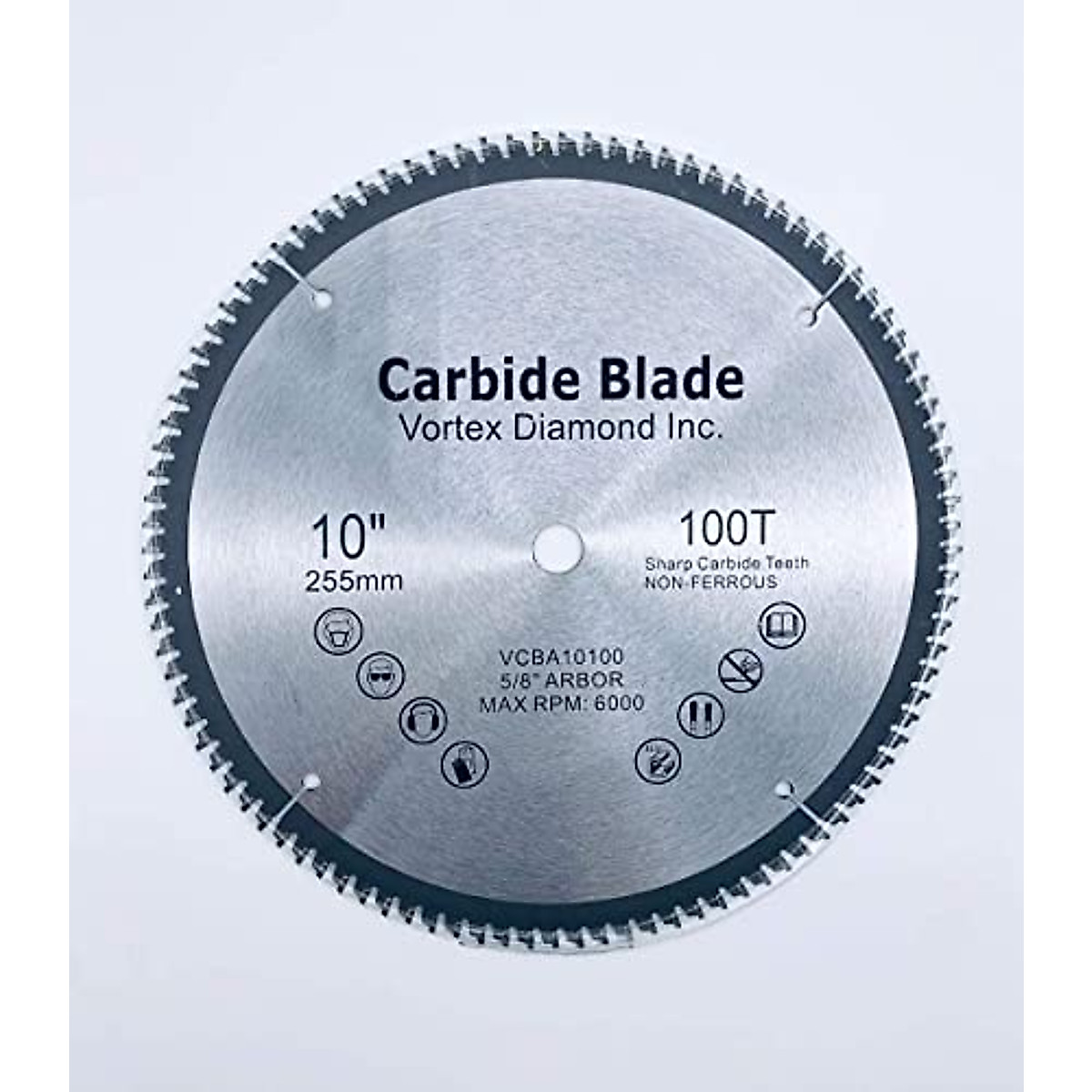 VORTEX DIAMOND VAB 10 Inch 100 Teeth TCT Non-Ferrous Metal Circular Saw Blade with 5/8" Arbor (10 Inch 100 Teeth)