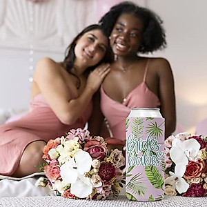 Bride and Brides Babes Hugger Set of 10, Can Cooler Sleeves- Bridal Shower Cooler Sleeves for Bridesmaids and Bride To Be Hugger, Skinny Bachelorette Coozies, 12oz, Slim Can Hugger Bachelorette