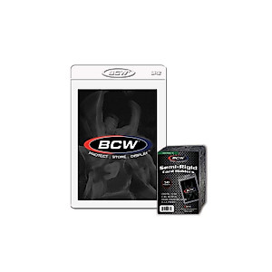 BCW Semi Rigid Card Holder #2 | Crystal Clear Semi Rigid Card Sleeves for Standard Trading Cards | Ideal for PSA Grading | 50-Pack Semi Rigid Card Holders for Sports & Collectible Cards