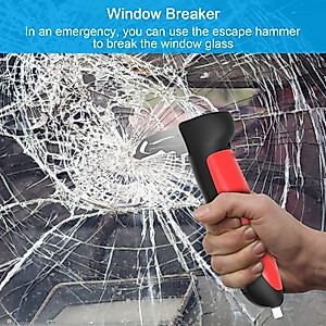 byojia 5 in 1 Vehicle Support Handles Elderly Portable Automotive Door Assist Handles Multifunction Car Handle for Elderly and Handicapped (Red-with Nylon Handle)