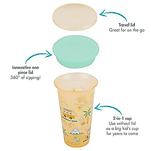 The First Years Sip Around Spoutless Cup - 2 Cups in 1: Spoutless for 360 Degrees of Sipping & Converts to Big Kid's Open Cup 2PK