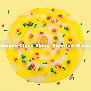 Cloud Slime Kit 5 Pack, with Peachybbies Rainbow Lemon Coffee Slime Charms, DIY Slime Supplies for Girls and Boys, Stress Relief Toy for Kids Education, Party Favor, Gift and Birthday