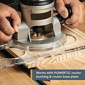 POWERTEC 71622 12 x 10 inch Clear Acrylic Decorative Templates, Circle/Grommet/Round Inlay Stencil Templates for Woodworking, Set of 2