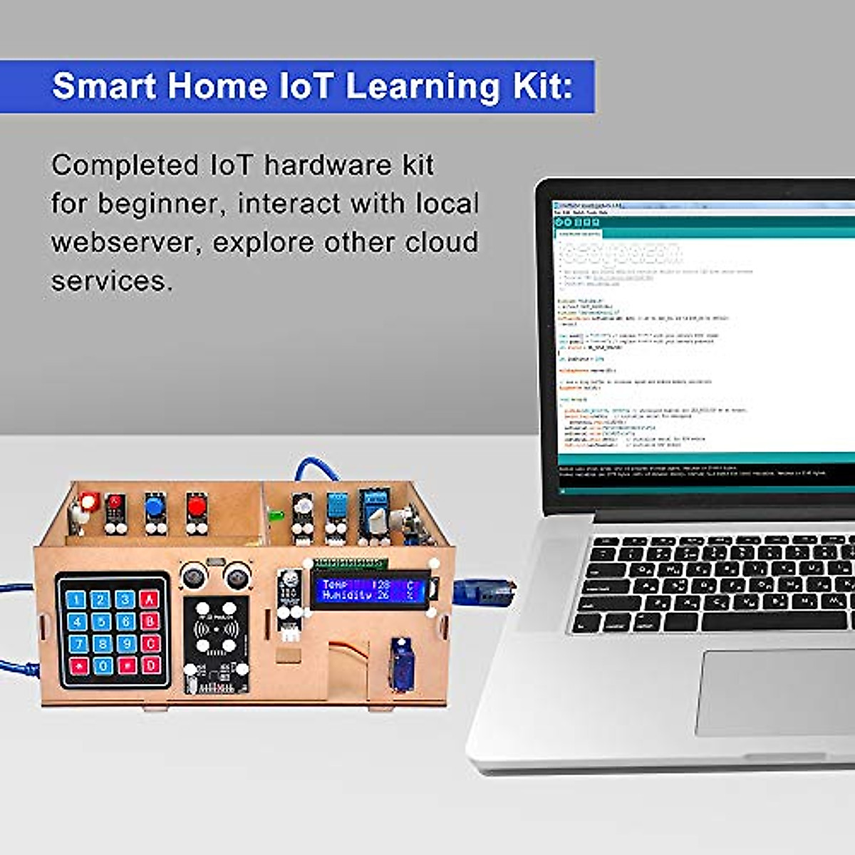 OSOYOO Smart Home IoT Learning Kit for Arduino, Wooden House Model, DIY IoT Programming, Internet of Things kit