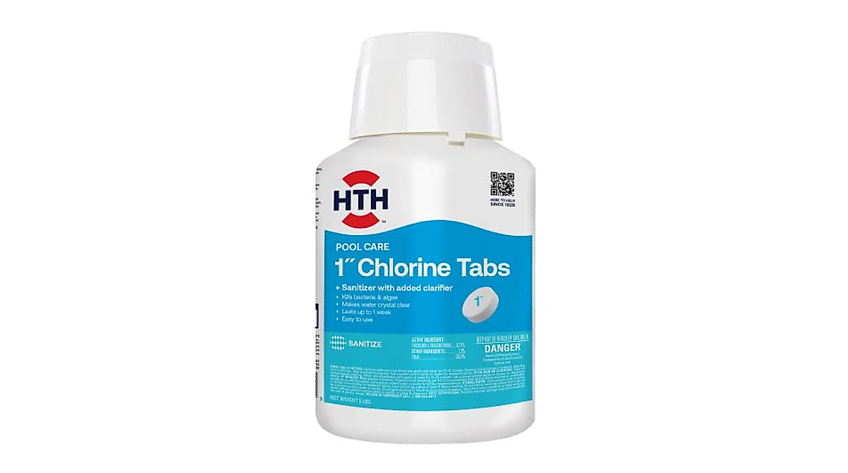 HTH Pool Care 1" Chlorine Tabs for All Pools - Long-Lasting Sanitizer