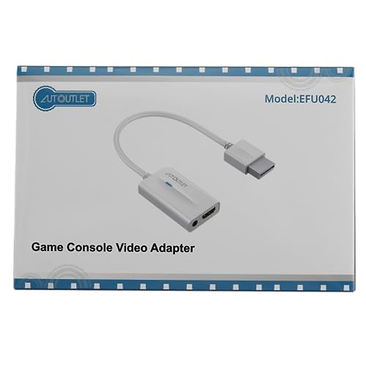 AUTOUTLET Wii to HDMI Converter 1080P with 6ft High Speed HDMI Cable Wii2 HDMI Adapter with Blue Indicator, Output Video&Audio with 3.5mm Jack Audio Compatible with Full HD Devices