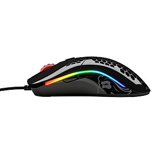 Glorious Model O- (Minus) Compact Wired Gaming Mouse - 58g Superlight Honeycomb Design, RGB, Pixart 3360 Sensor, Ambidextrous, Omron Switches - Glossy Black