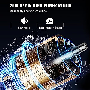 VEVOR Commercial Shaver Crusher 265lbs Per Hour Electric Snow Cone Maker 300W Tabletop Shaved Ice Machine, 265LLBS/H-300W, Blue