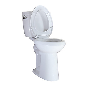 WinZo WZ5888 Elongated Two Piece Toilet with Extra Tall Bowl 21.25” Comfortable 1.28 GPF Side Flush White