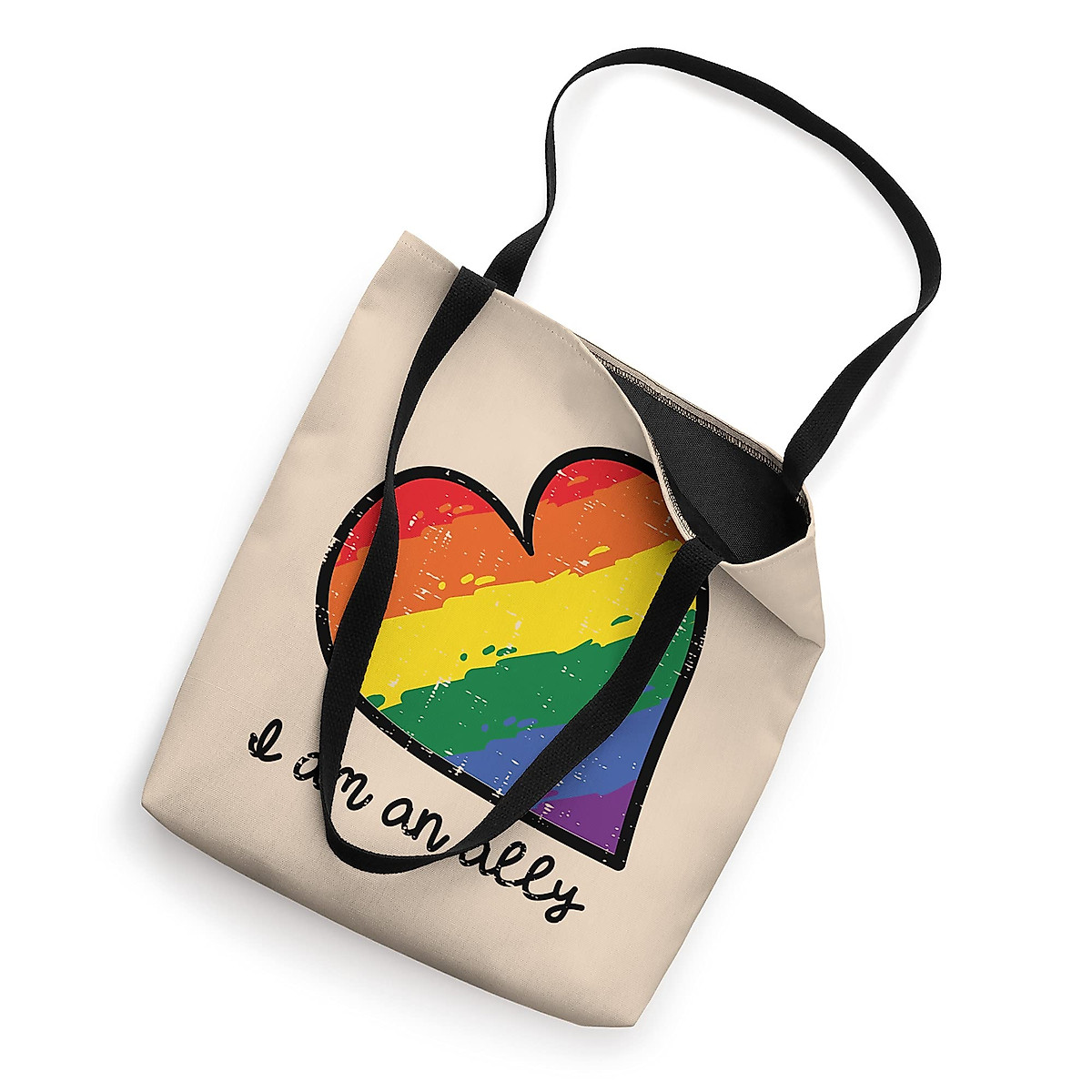 I Am An Ally Heart Gay Rainbow Pride LGBTQ Support Men Women Tote Bag