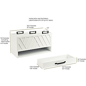 White Mail Organizer - Desktop Mail Holder - Office Desk Organizers Storage with Drawer - Paper File Folder Desk Organization - Desk Accessories & Workspace Organizers by Blu Monaco