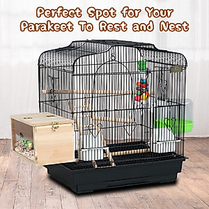 GINDOOR Parakeet Nesting Box Transparent Bird House for Cage Natural Wood Breeding Box for Parrot Parakeet Cockatiel Lovebirds Budgie Conure and Other Small Birds