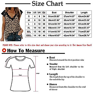 wodceeke Women's Leopard Print Tank Tops Lace Deep VT Shirt Summer Casual Loose Vest Tops Blouse (White, S)