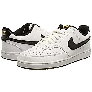 NIKE Men's Sneaker, White Black Metallic Gold, 10.5