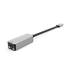 EZQuest USB-C to Gigabit Ethernet Adapter, 10/100/1000 Mbps with Anodized Aluminum Sleeves and LED Status Indicators for MacBook, MacBook Pro/Air, iPad Pro, Chromebook, XPS, Galaxy S9/S8 and More