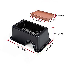Reptile Hide Cave Box Lizards Habitat with Sink Increase Humidity and Water Supply Hideout for Lizards, Turtles, Reptiles, Amphibians, Small Snake