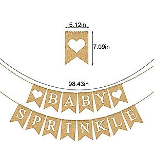 Rainlemon Jute Burlap Baby Sprinkle Banner Rustic Sprinkled with Love Baby Shower Party Mantel Fireplace Garland Decoration