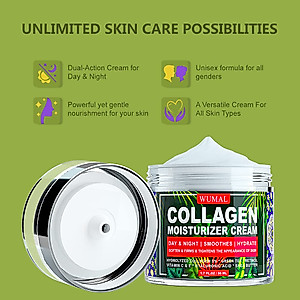 WUMAL Collagen Retinol Cream - Hydrates, Firms and Brightens Skin - Face Moisturizer for All Skin Types - 1.7oz