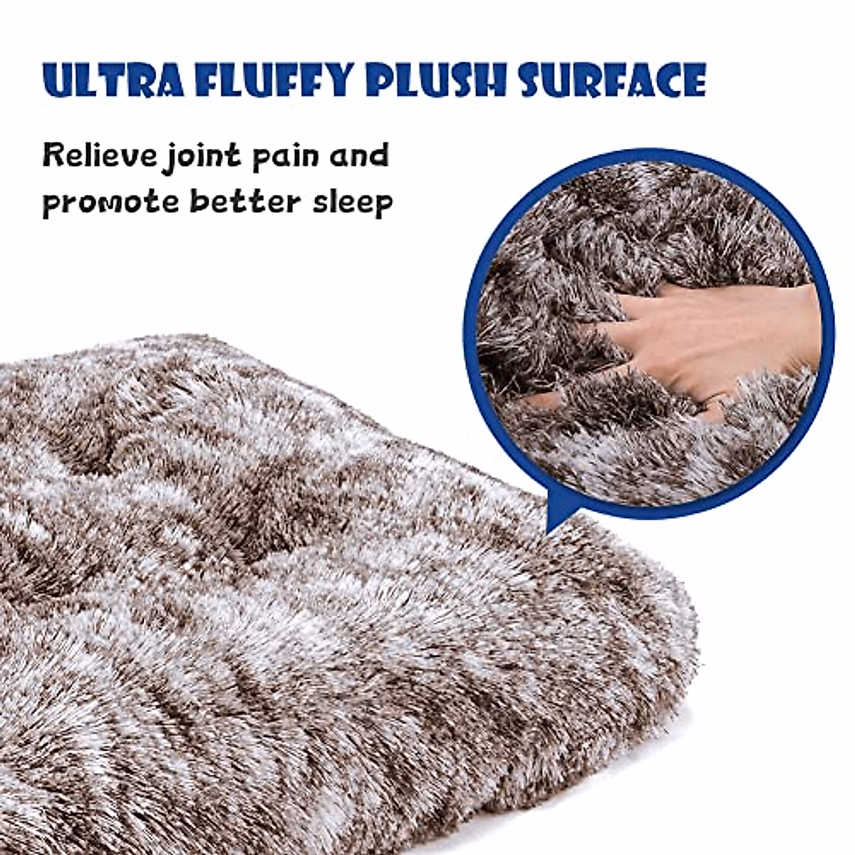 ULIGOTA Dog Bed Crate Pad for Large Dog 36 inch Dog Crate Beds for Large Dogs, Deluxe Plush Anti-Slip Pet Beds, Fulffy Kennel Pad