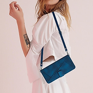 FACSER Flip Shockproof Case Compatible with Infinix Hot 20 5G Wallet Flip Phone Case Card Slot Holder Flip Cover Phone Case Wrist Strap Phone Case Compatible with Infinix Hot 20 5G (Color : Blue)