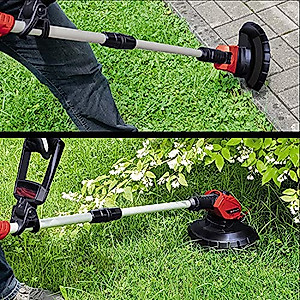 Einhell GE-CT Power X-Change 18-Volt Cordless 10-Inch Grass Trimmer / Edger, w/ 20pcs of Replacement Blades, Rotatable Motor Head, Telescopic Handle, Flower Guard