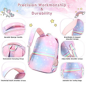 KIDNUO Girls Backpack 15.6 Inch Laptop School Bag Cute Kids Kindergarten Elementary Backpacks Middle Schoolbag Large Bookbags for Women Teens Students Anti Theft Travel Daypack (Pink)