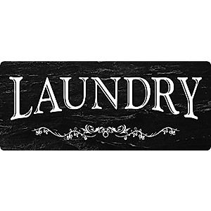 ABREEZE Black Laundry Room Runner Rug Laundry Room Rug Laundry Floor Mat Durable Washhouse Mat Black Rug Non-Slip Doormat Farmhouse Rug 20x59 Black Laundry Room Decor and Accessories