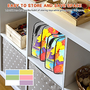 8 Packs Large Toy Storage Bags with Zipper and Labels, Clear PVC Waterproof Toy Organizers Bags for Board Games, Puzzles Pieces, Building Blocks, Handmade Accessories, Kid Books