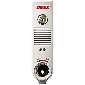 Detex EAX-500 Grey Surface Mounted Exit Alarm Piezo Horn Detex Battery Powered Door or Wall Mount Exit Alarm, 2.10" W x 2.375" D x 7.70" L