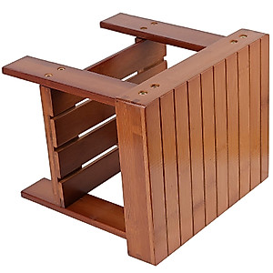 ZEONHAK 2 Pack 11 x 9 x 10 Inches Bamboo Step Stool, Bamboo Foot Stool, Bamboo Small Seat Stool for Garden, Living Room, Kitchen, Bathroom, Bedroom