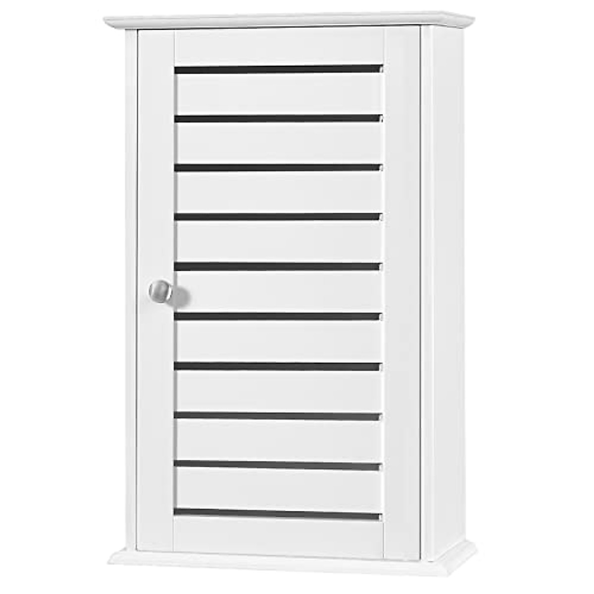 Giantex Bathroom Wall Cabinet, Over The Toilet Storage Medicine Cabinets with Louvered Door and 2 Adjustable Shelves, Wall Mounted Organizer for Living Room, Kitchen and Entryway Wall Cabinet(White)