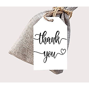 Thank You Tags with String, Pack of 50 Thank You Gift Tags with 10 Meter Jute Twine String