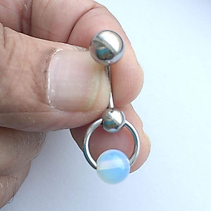 Opalite Stone Door Knocker VCH Piercing Barbell.