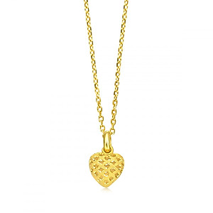CHOW SANG SANG 999.9 24K Solid Gold Price-by-Weight 1.12g Gold Petite Heart Pendant for Women 14862P | [Not Include the Necklace]