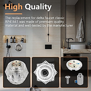 RP41661 Replacement Shower Faucet Handle for Delta and Peerless Single Handle Faucets with Button, Screw, Connector and Set Screw