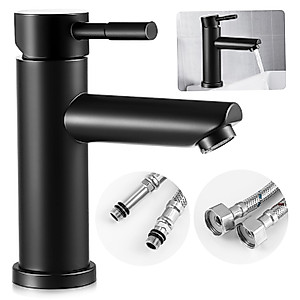 2pcs Basin Faucet Bathroom Faucets 1 Hole Bathroom Faucets for Sink 1 Hole Kitchen Faucets Single Handle Faucet Modern Faucet Sink Faucets Stainless Steel Bathroom Faucet