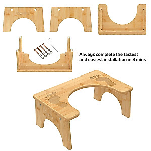 DORPU Squatting Toilet Stool, Anti Slip Toilet Potty Step Stool Sturdy Bathroom Stool for Adults 350 lbs Load Capacity (7 inches)