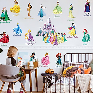 Hesogiva Princess Wall Decals for Baby Girls Boys Kids, Peel and Stick Wall Stickers Art Decor for Children's Bedroom Living Room Classroom Playroom Nursery Decoration, Style a, Hesogiva000