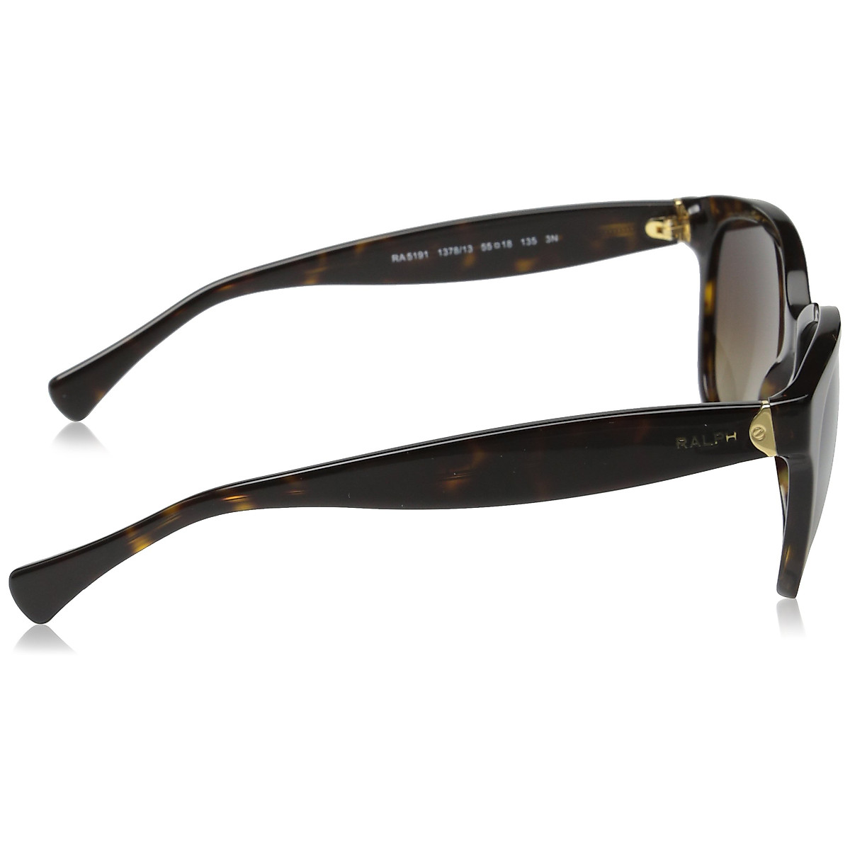 Ralph by Ralph Lauren Women's RA5191 Cat Eye Sunglasses, Shiny Dark Havana/Gradient Brown, 55 mm