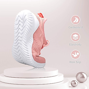 Flysocks Slip On Sneakers for Women-Fashion Sneakers Walking Shoes Non Slip Lightweight Breathable Mesh Running Shoes Comfortable Pink 9.5