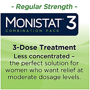Monistat 3-Day Yeast Infection Treatment Suppositories + Itch Relief Cream, 7 Piece Set
