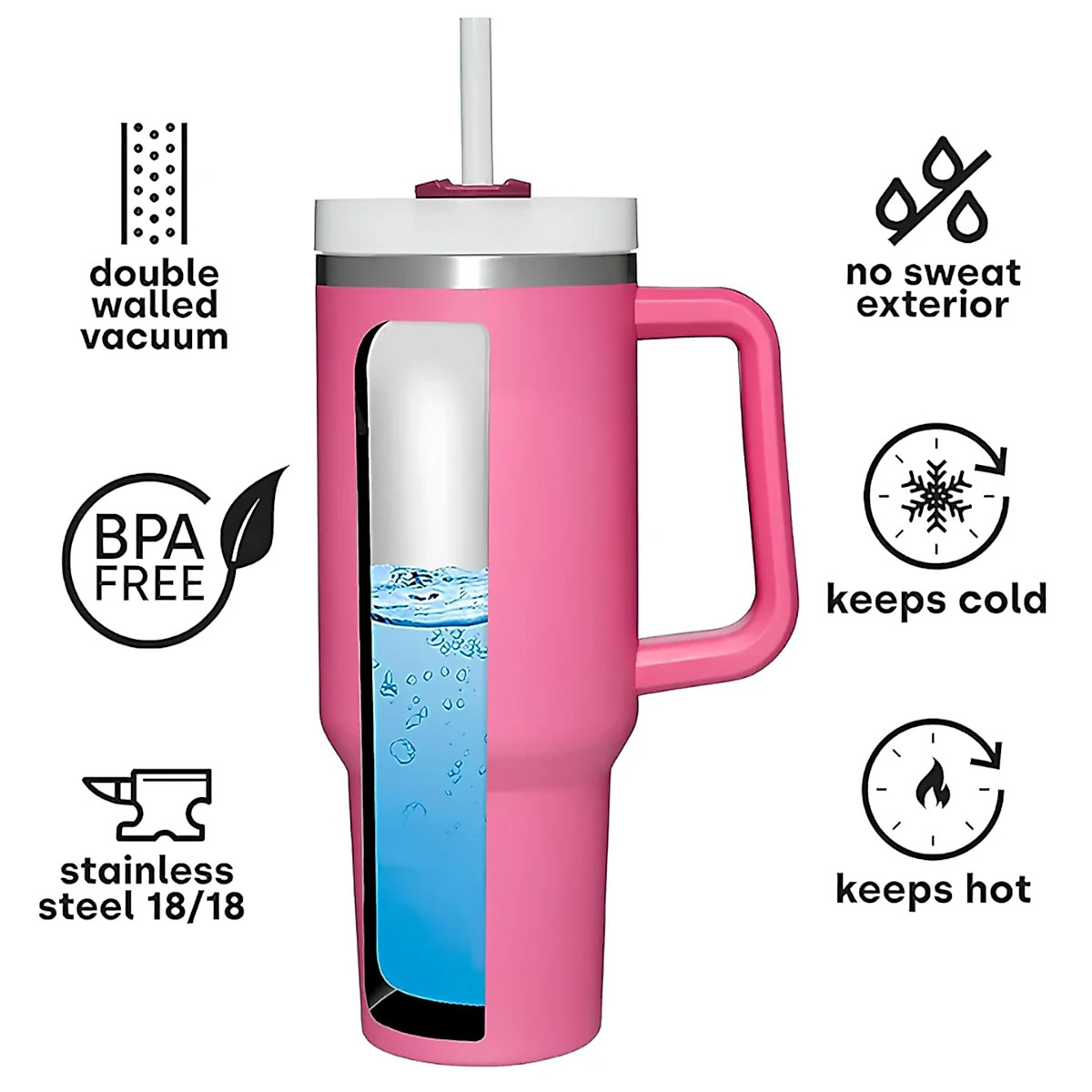 born to rally Pickleball Tumbler- 30oz (Pink Stars)