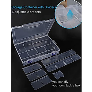 Beoccudo Tackle Box Beads Organizer Tackle Boxes with Dividers Plastic Storage Large 10 Grids Box Jewelry Compartment Container (10 Grids Box, 2 Pack)