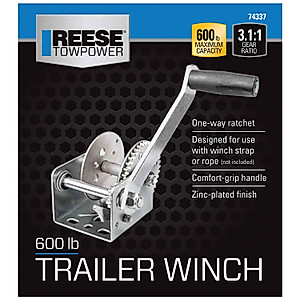 Reese Towpower 74337 600 Pound Capacity Winch , Black