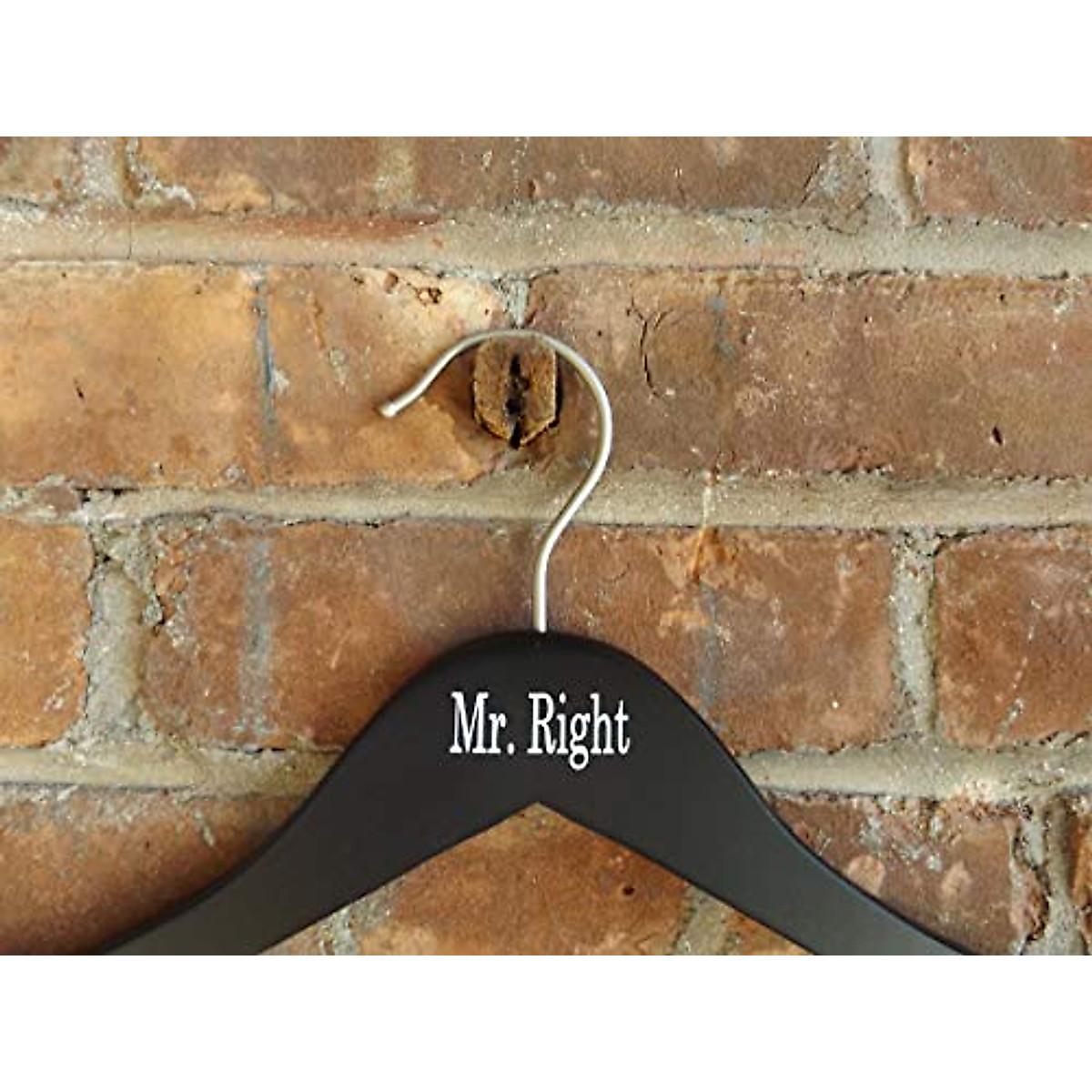 NAHANCO MRSAR20117 Bridal Hanger Set, Wooden Hangers Imprinted with Mr. Right and Mrs. Always Right, 17” (2 Piece Set)