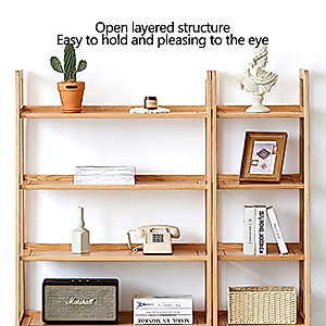 Solid Wood Bookshelf Four-Layer Book Storage Rack Article Storage Rack Floor Shelf Suitable for Home Office use