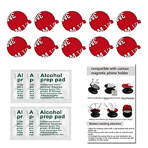 K TOMOTO [10 Pack 3M VHB Sticky Adhesive Pads for Socket Mount Base, Duble Side Heat Resistant Strong Sticker Replacement Tape for Phone Collapsible Grip & Stand Back, 1.3 Inches, Black