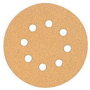 DEWALT DW4304 5-Inch 8 Hole 150 Grit Hook and Loop Random Orbit Sandpaper (5-Pack), Beige