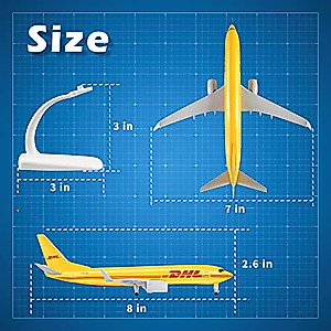 Lose Fun Park 1/300 Diecast Model Airplane DHL Airplane Model Boeing 737 Plane Model Plane for Collections & Gifts
